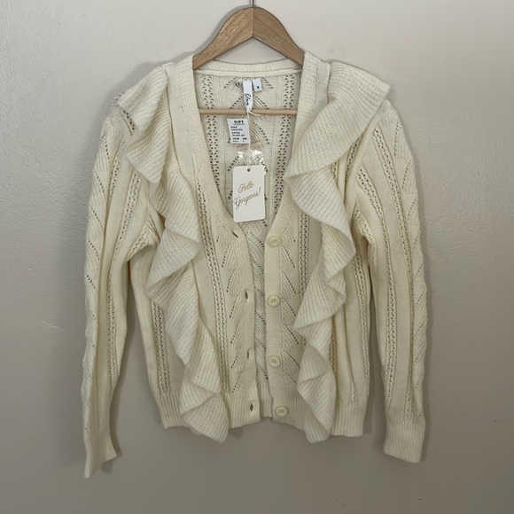 Elan | Sweaters | Nwt Elan Cream Button Front Sweater Medium | Poshmark